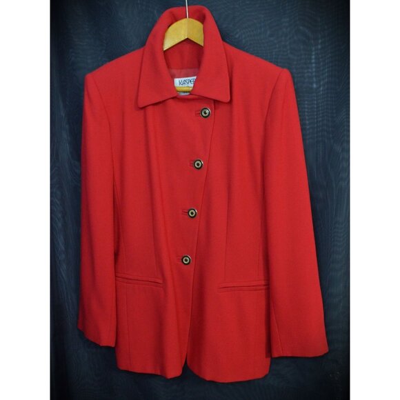 Kasper | Jackets & Coats | Vintage Kasper Blazer Red Overlap Button ...